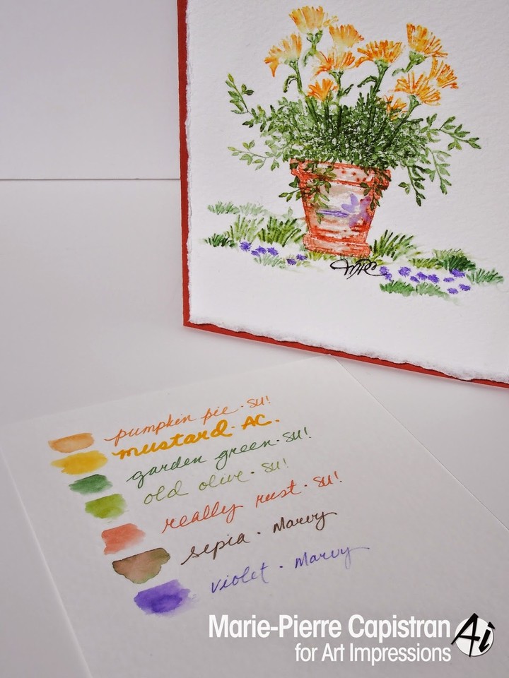Art Impressions Watercolor Stamp Set Flowers Foliage, Trees, Birdhouse ...