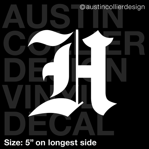 5" LETTER "H" vinyl decal car truck window laptop sticker - initials ...