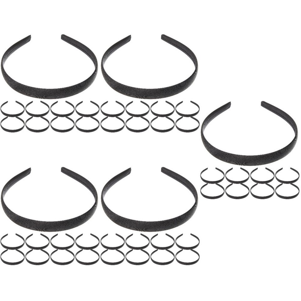 60 pcs Plain Headbands Cloth Covered Headbands Accessories No Teeth ...