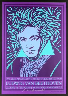 Ludwig Van Beethoven POSTER Signed by Artist John Van Hamersveld Purple ...