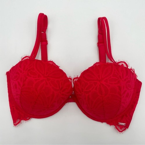 Victoria's Secret Bra Date Plunge Push Up Multi-Way 34D Lace Padded Hot ...