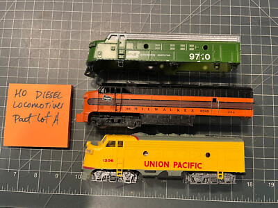 HO Train THREE Diesel Locomotive Engines Bachmann AHM & Shell Only PART ...