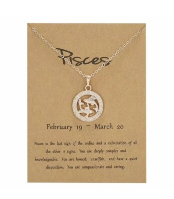 Pisces Zodiac Star Sign Symbol Gold Pendant Chain Necklace | eBay