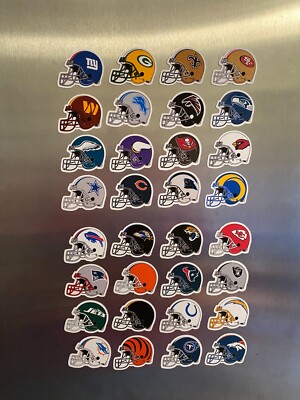 NFL FOOTBALL HELMET SET MAGNETS - All helmets facing left | eBay