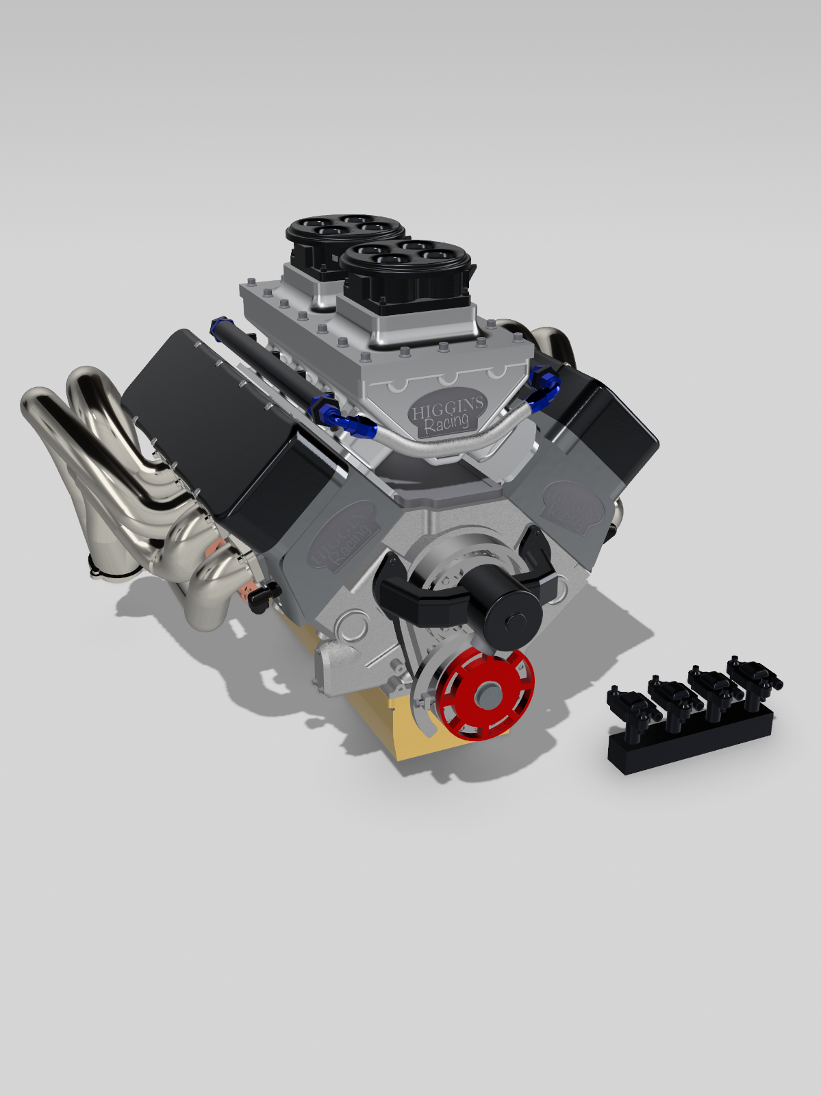 SBC Small Block Chevy Engine with 3 Intake Options - 1/24 - 3D Printed ...
