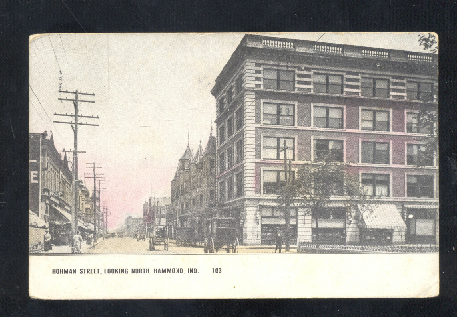 HAMMOND INDIANA DOWNTOWN STREET SCENE VINTAGE POSTCARD VALPARAISO ...