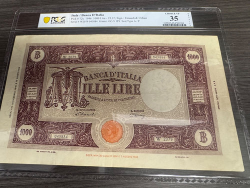 Scarce And rare Italy Paper Money, 1000 Lire, 1946 | eBay