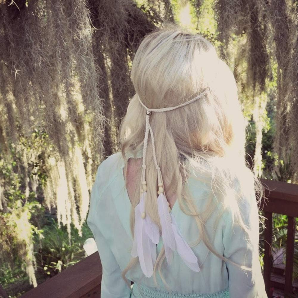 Feather Headband Hippie Indian Boho Hair Bands Tassel Bohemian ...