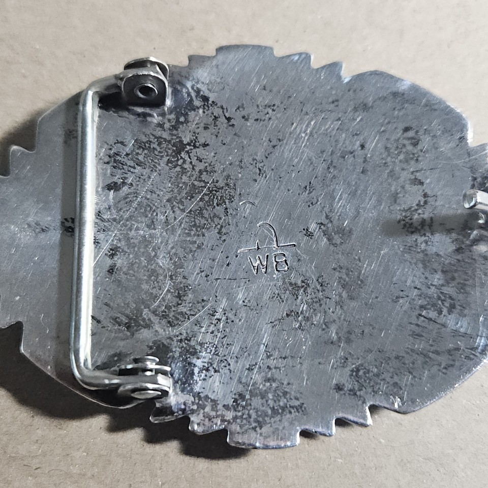 VINTAGE NAVAJO-BRANCH CORAL, TURQUOISE, STERLING SILVER BUCKLE BY ...