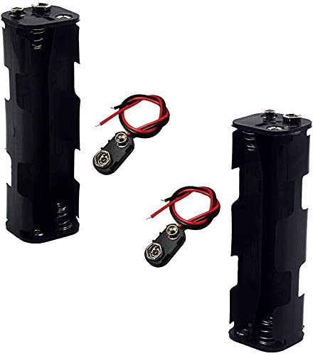 (Pack of 2 8 AA Battery Holder, Two Layers Battery Case, 12v AA Battery ...