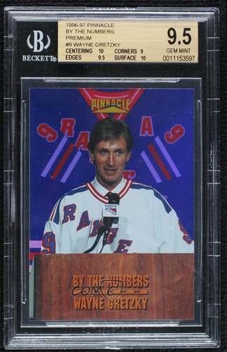 1996 Pinnacle By the Numbers Premium Stock Wayne Gretzky #9 BGS 9.5 GEM ...