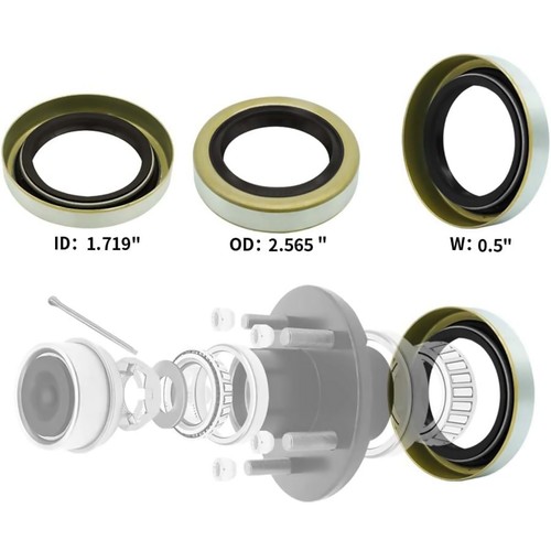 4PCS Trailer Hub Grease Seals Repair Kit For 3500 lb Trailer Axle ...