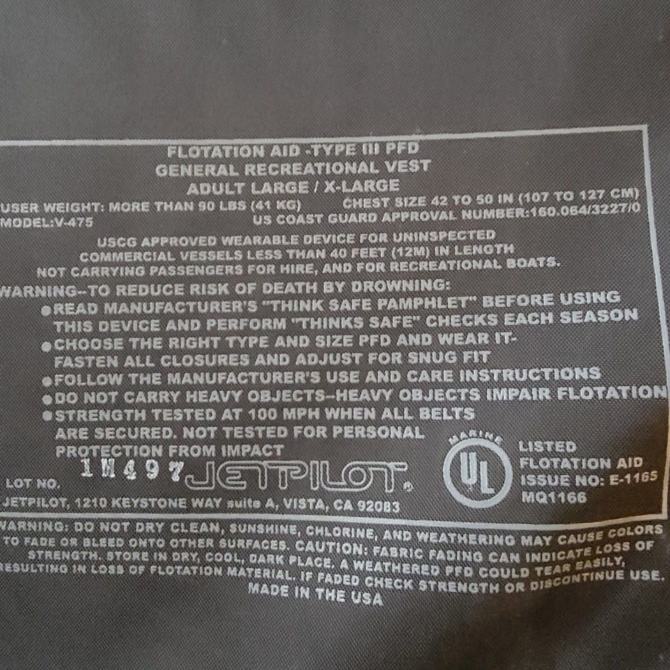 jet pilot life vest xl | eBay
