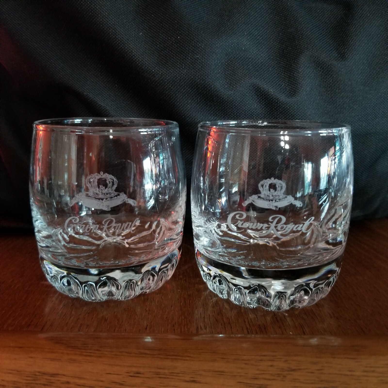 2 Crown Royal Rock Glasses, Etched Logo. Great shape lightly used! Set ...