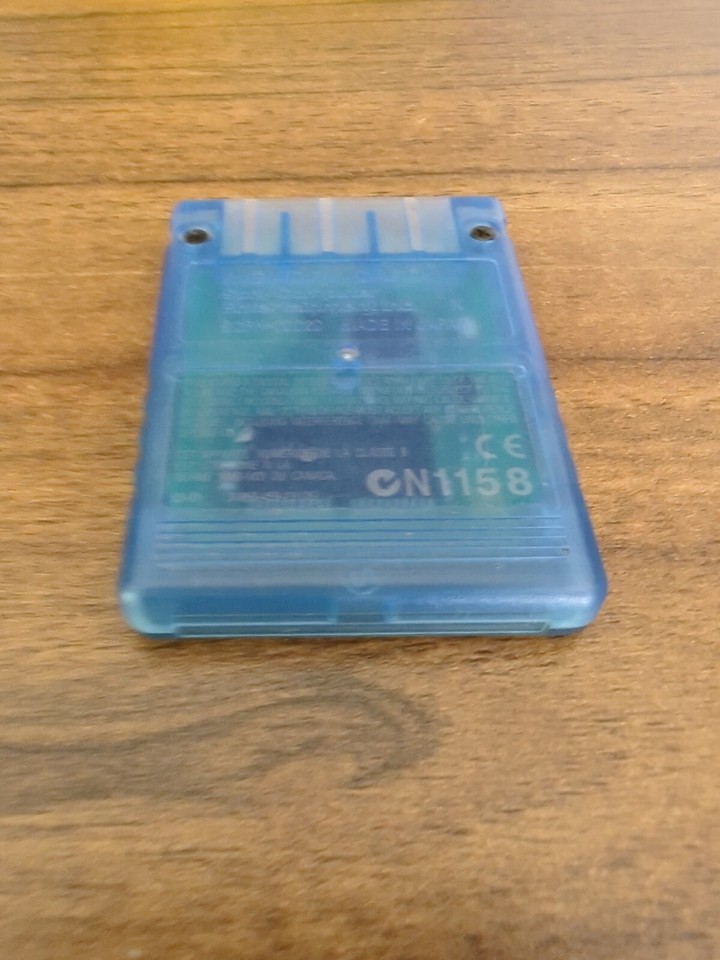 Sony OEM Genuine Playstation PS1, PS2 Clear Blue Memory Card SCPH-10020 ...