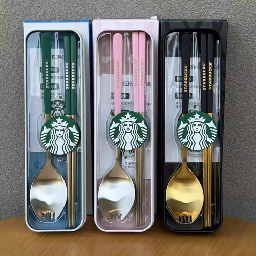 Starbucks 2024 China Portable Stainless Steel Spoon Chopsticks with ...