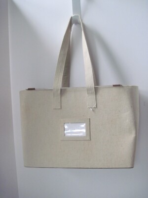 Craft Canvas Storage Purse with Interior Metal Frame and Pouches 14x5 ...