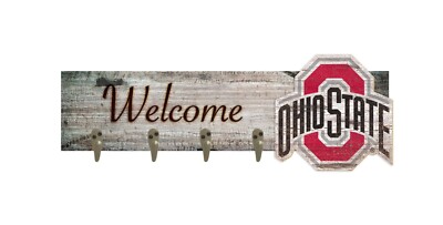 Ohio State Buckeyes Welcome Coat Rack Coat Hanger Hat Rack 6" x 24" | eBay