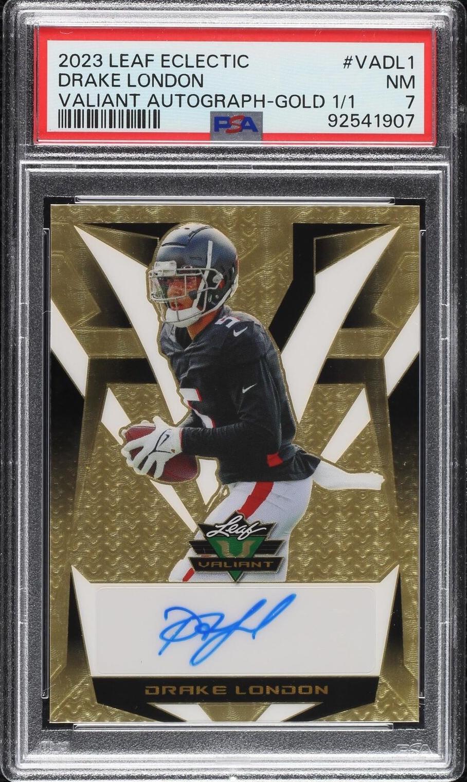 2023 Leaf Eclectic - Valiant Autographs Drake London #VA-DL1 Gold Super ...