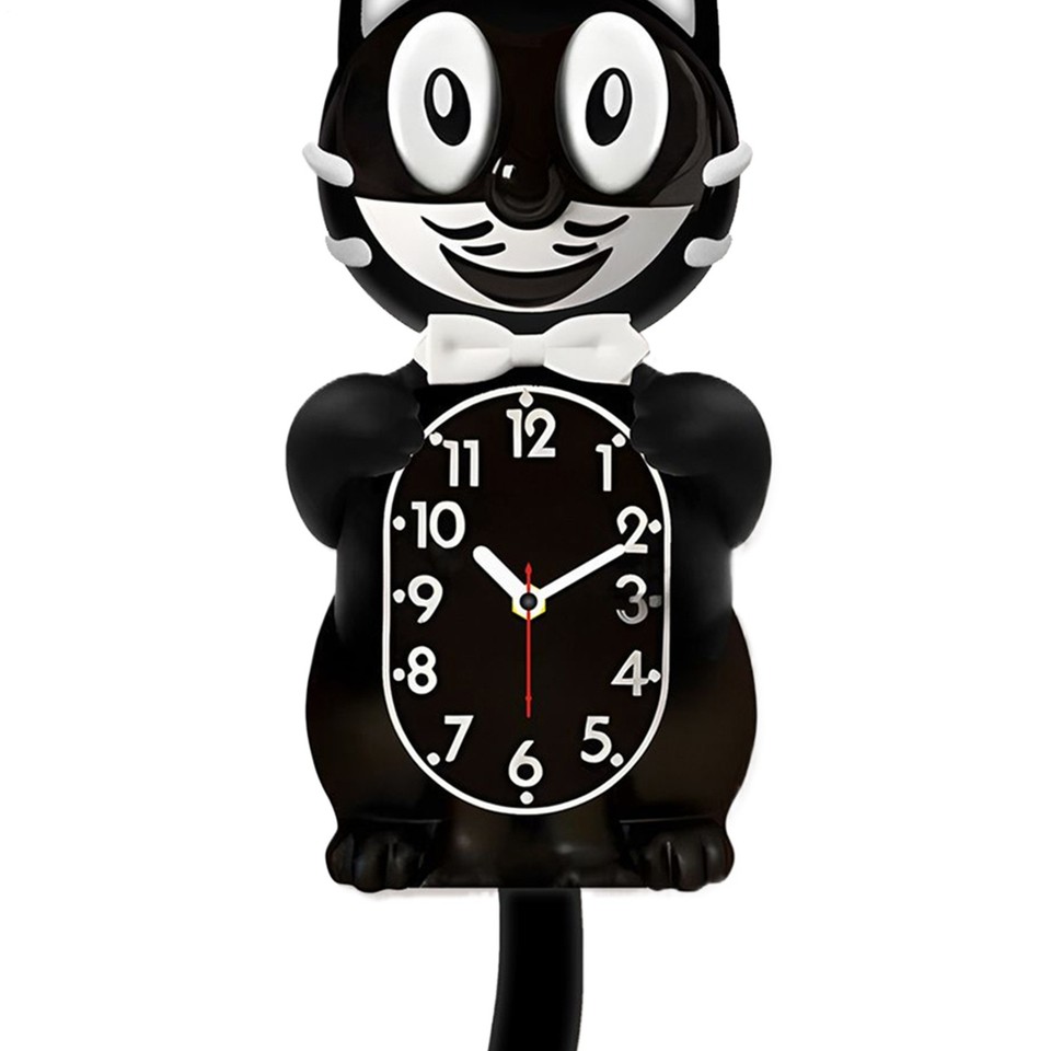 Cat Clock Cute Non Ticking Funny Retro Cat Wall Clocks With Moving ...
