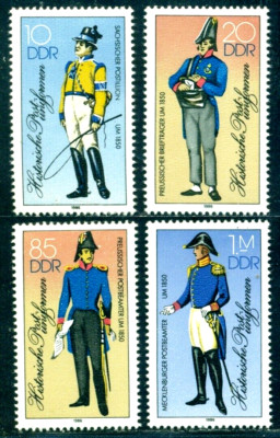 1986 Post,Old Postal Uniforms,Saxon Postillon,Prussian Mailman,DDR,2997 ...