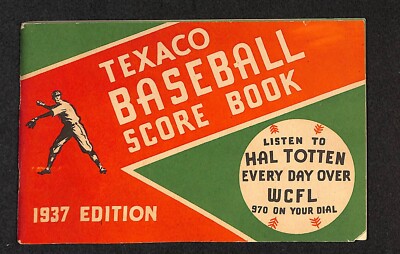 1937 TEXACO BASEBALL SCORE BOOK | eBay