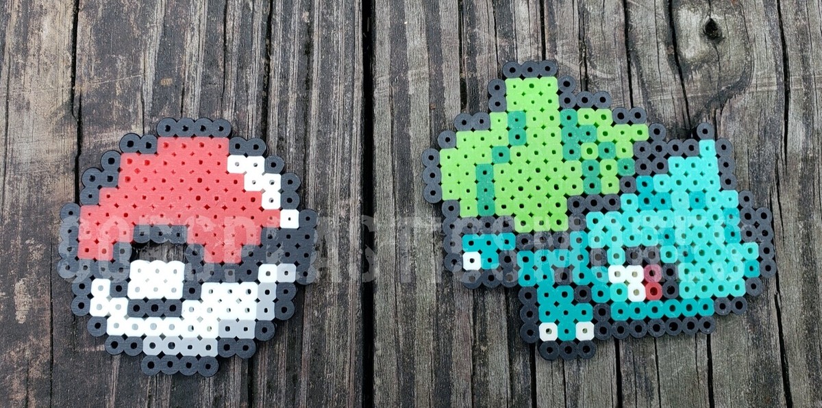 Pokeball Perler Beads 3d