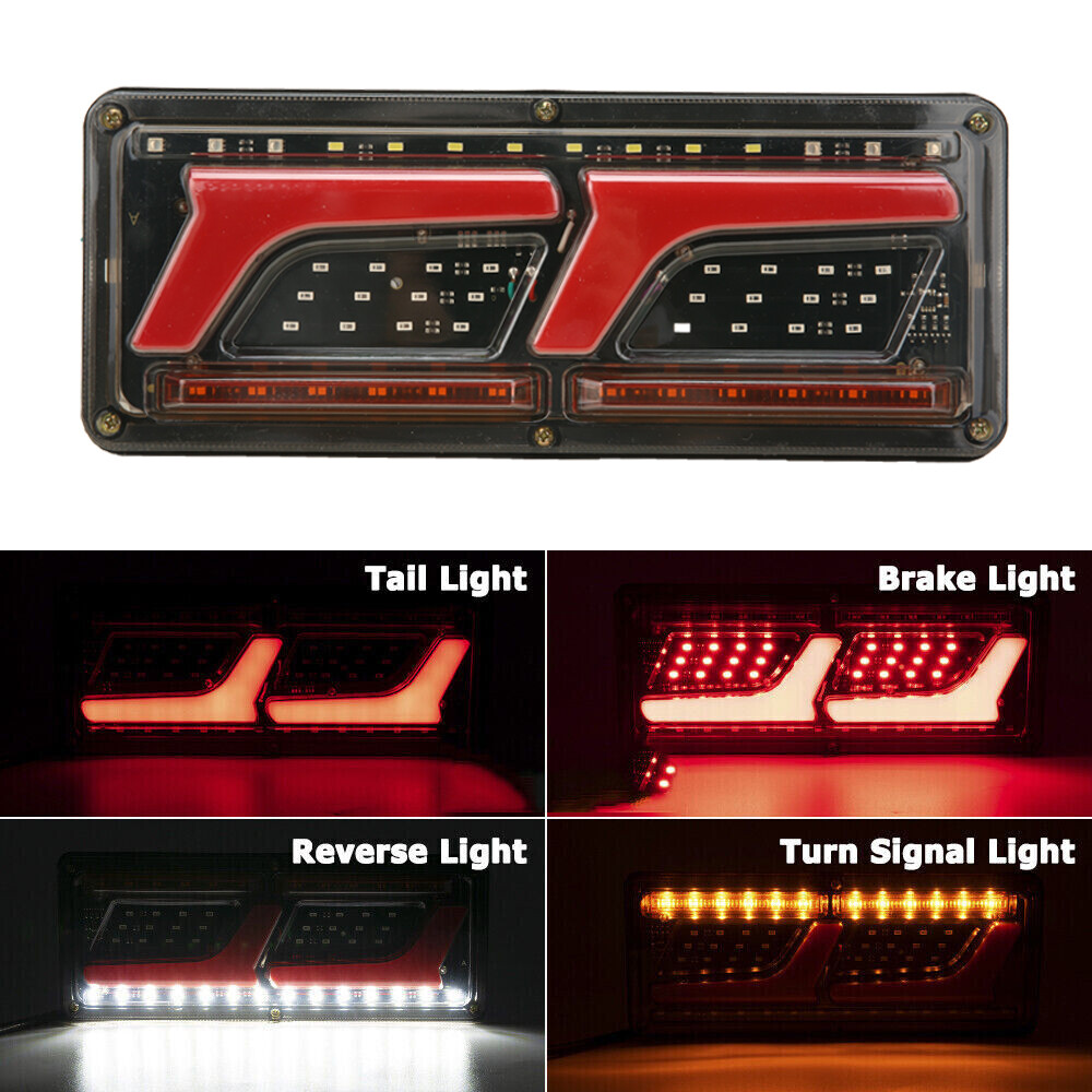 2PCS Tail Lights LED Trailer Caravan Truck Stop Indicator Rear Reverse ...