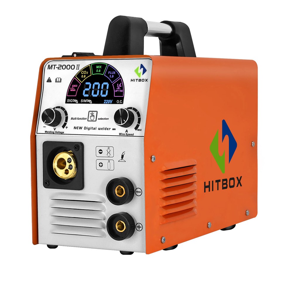 HITBOX 4 in 1 MIG Welder Inverter Gas ARC TIG MIG 200A Welding Machine ...