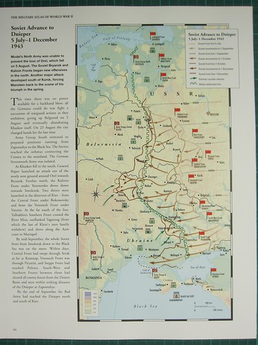 WW2 WWII MAP ~ SOVIET ADVANCE TO DNIEPER 5 JULY 1 DEC 1943 WOTAN ...