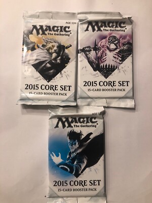 2015 Core Set MTG Booster Pack x 3 New Sealed Condition 03242501 (RG ...