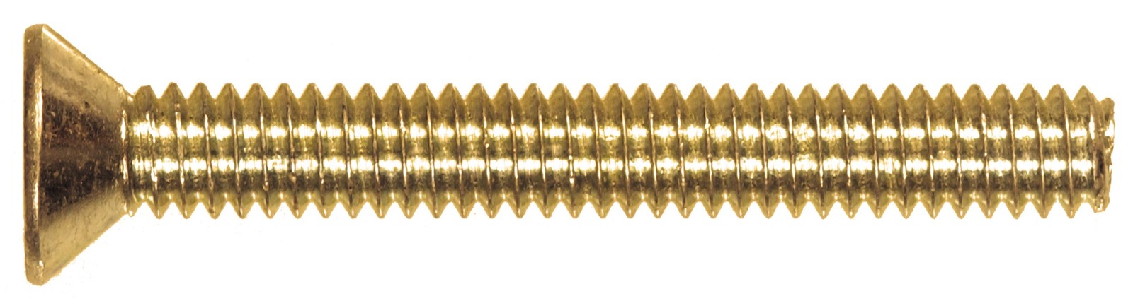 1/4 x 1-1/2 Inch Flat Head Slotted Machine Screw, Brass Fastener Part ...