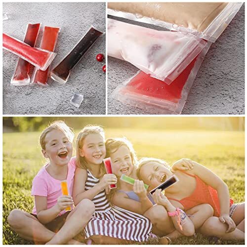100 Pcs Popsicle Mold Bags DIY Disposable Ice Pop Tube Bags with ...