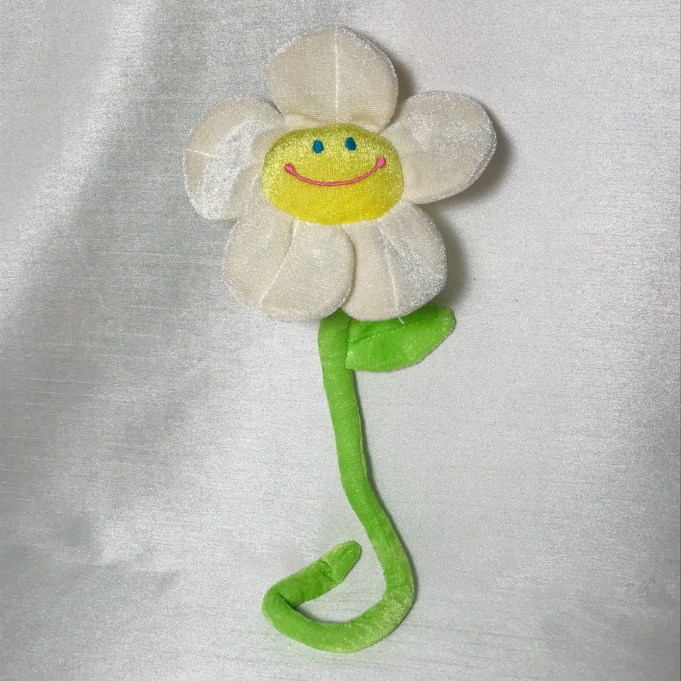 Smiley Flower Power Bendable Daisy Happy Face Plush 18 in Stuffie Toy ...