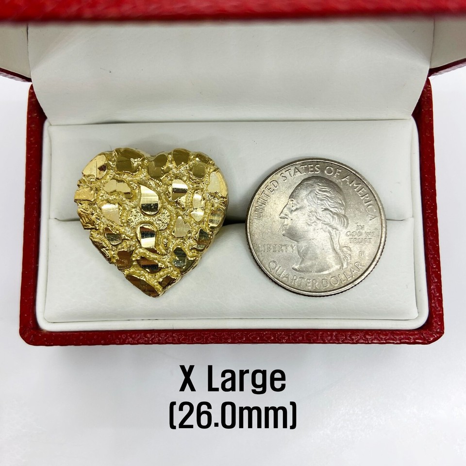 10k Solid Gold Nugget Heart Love Ring for Women Girl | eBay