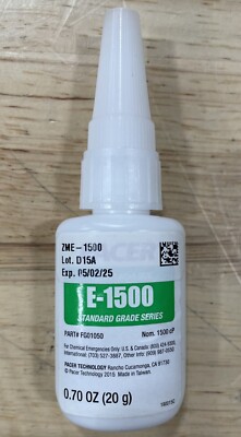 Pacer E-1500 Instant Adhesive FG01050, 1300-1700 cP, 20g Bottle, Exp. 05/2025 | eBay