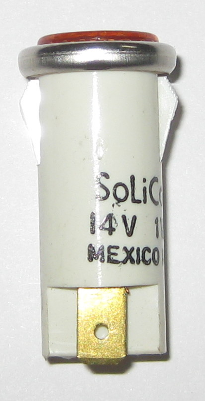 2 X Amber w/ Steel Bezel Panel Mount Round Indicator Light - Solico 14V ...