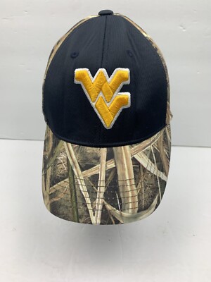 WEST VIRGINIA UNIVERSITY MOUNTAINEERS BASEBALL CAP CAMO ADJUSTABLE ...