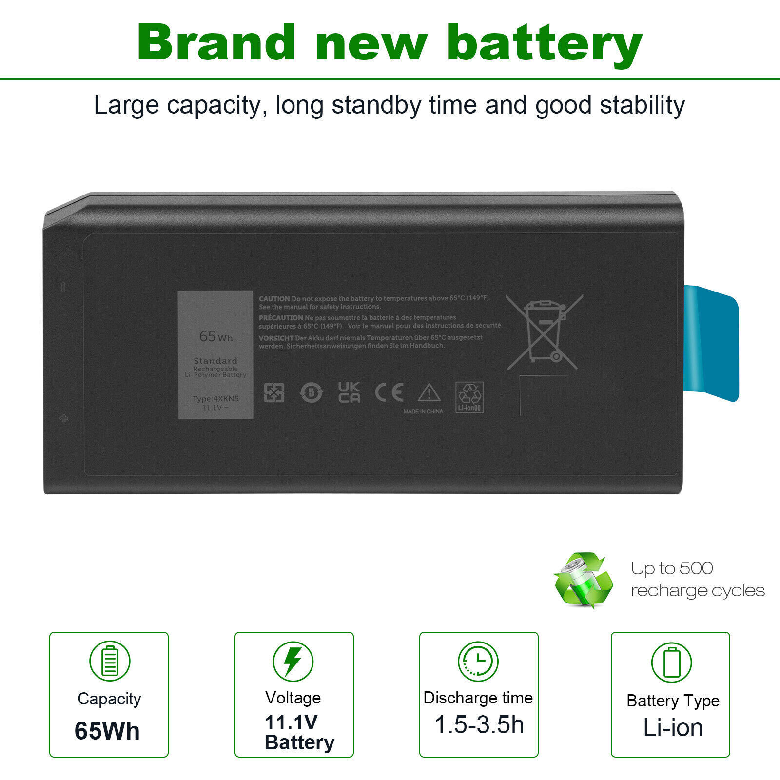 CJ2K1 Battery For Laptop Dell Latitude 5404 5414 7414 7404 E5404 4XKN5 ...