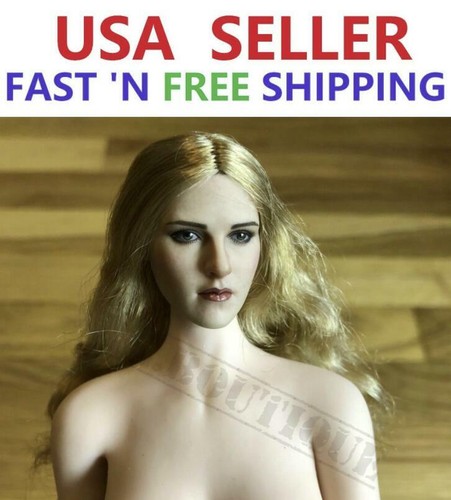 1 6 Scale Female Head Sculpt Long Blonde Hair For 12 Figure Doll