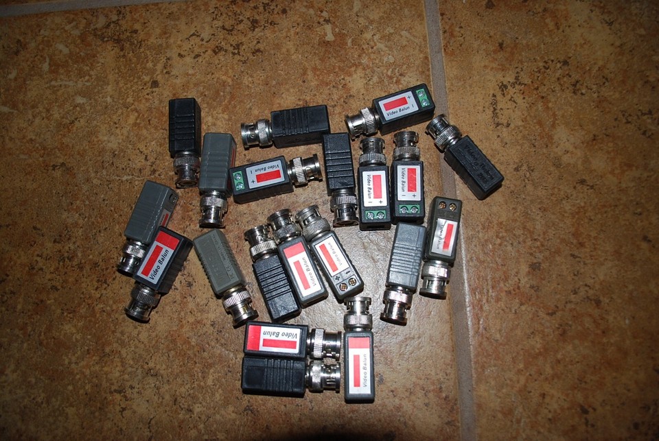 20x USED CCTV Baluns BNC Twisted Pair Cat5 Adapter Balun Lot | eBay
