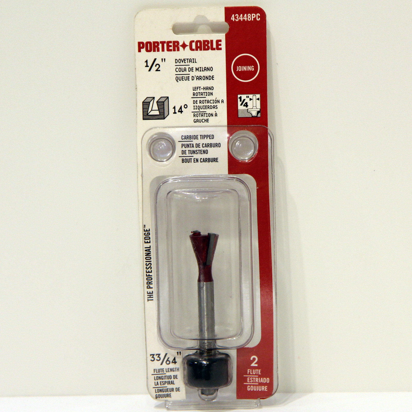 Porter Cable 43448PC 1/2" Dovetail Carbide Tip Router Bit 14Deg Reverse ...