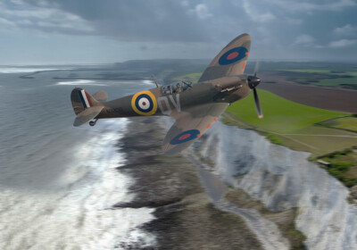 Spitfire mk1a N3200 over white cliffs canvas print various sizes free ...