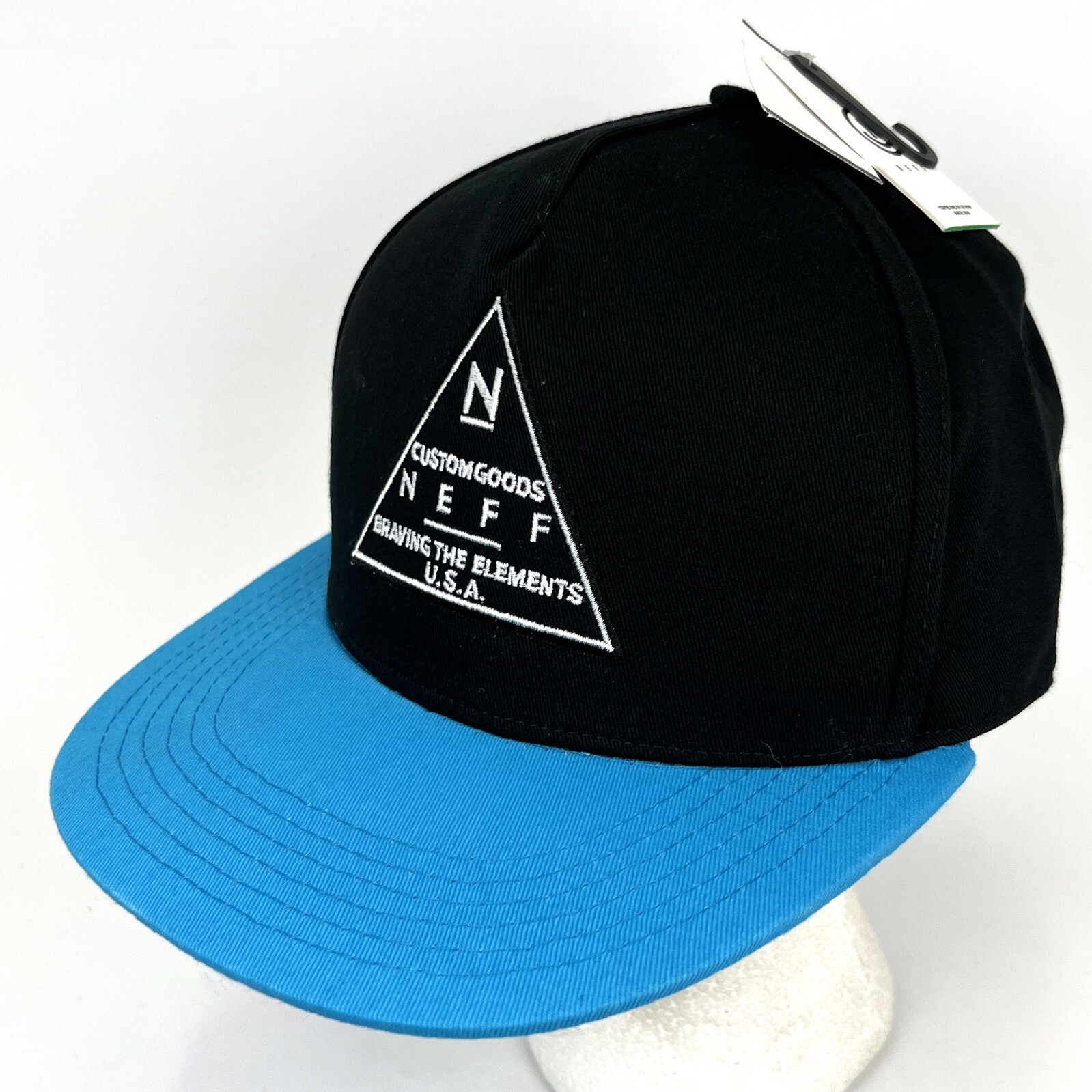 NEW NEFF Essential Braving The Element USA Blue/Black Snapback Adult ...