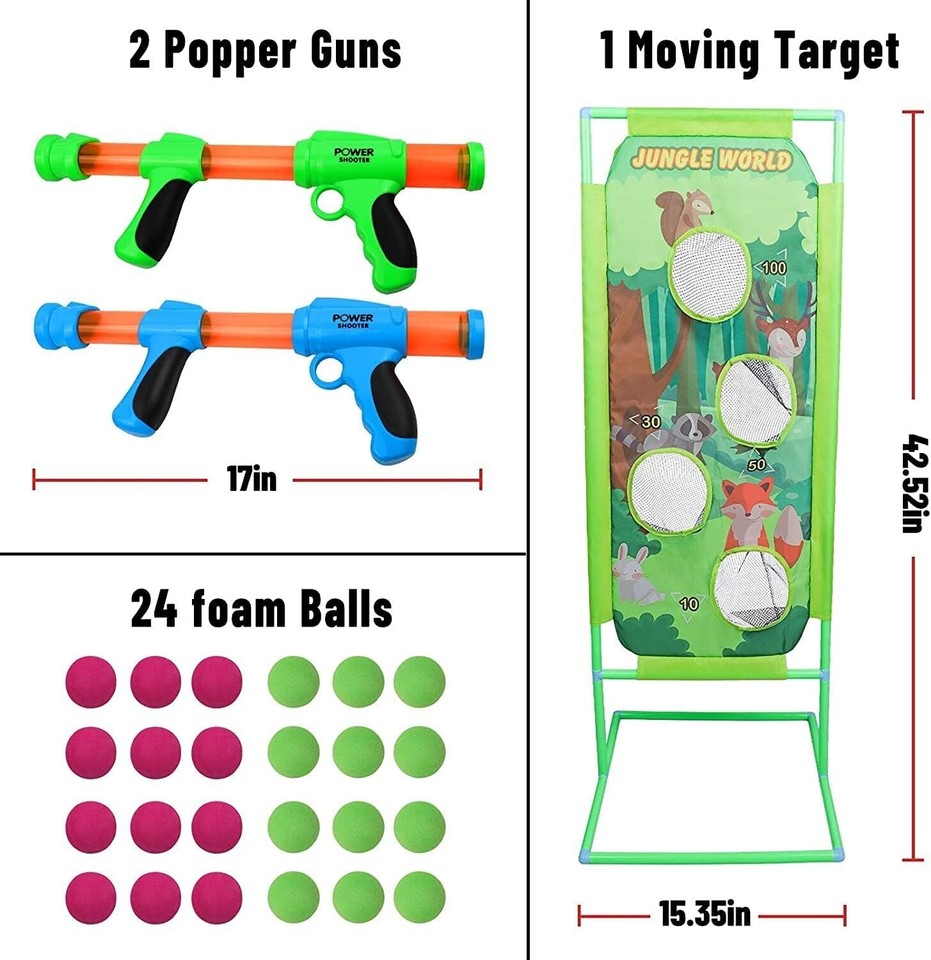 Shooting Game Toy for Kids, Foam Balls Toy Gun Air Balls Shooting ...