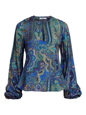 $298 Robert Graham Elizabeth Paisley Print Blouse XS Silk | eBay
