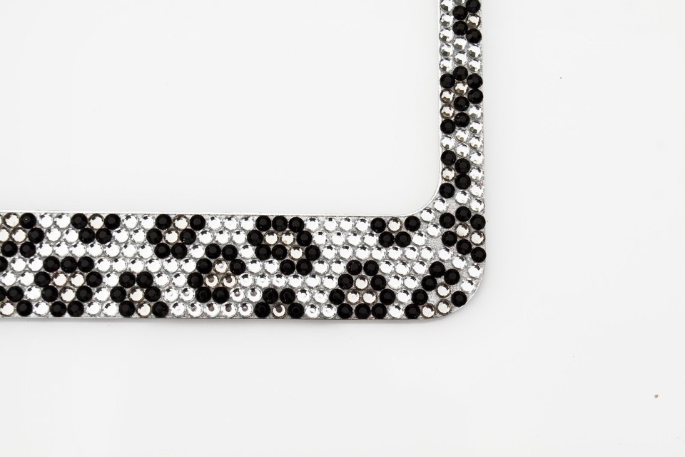 Bling Grey Leopard Diamond License Plate Frame | eBay