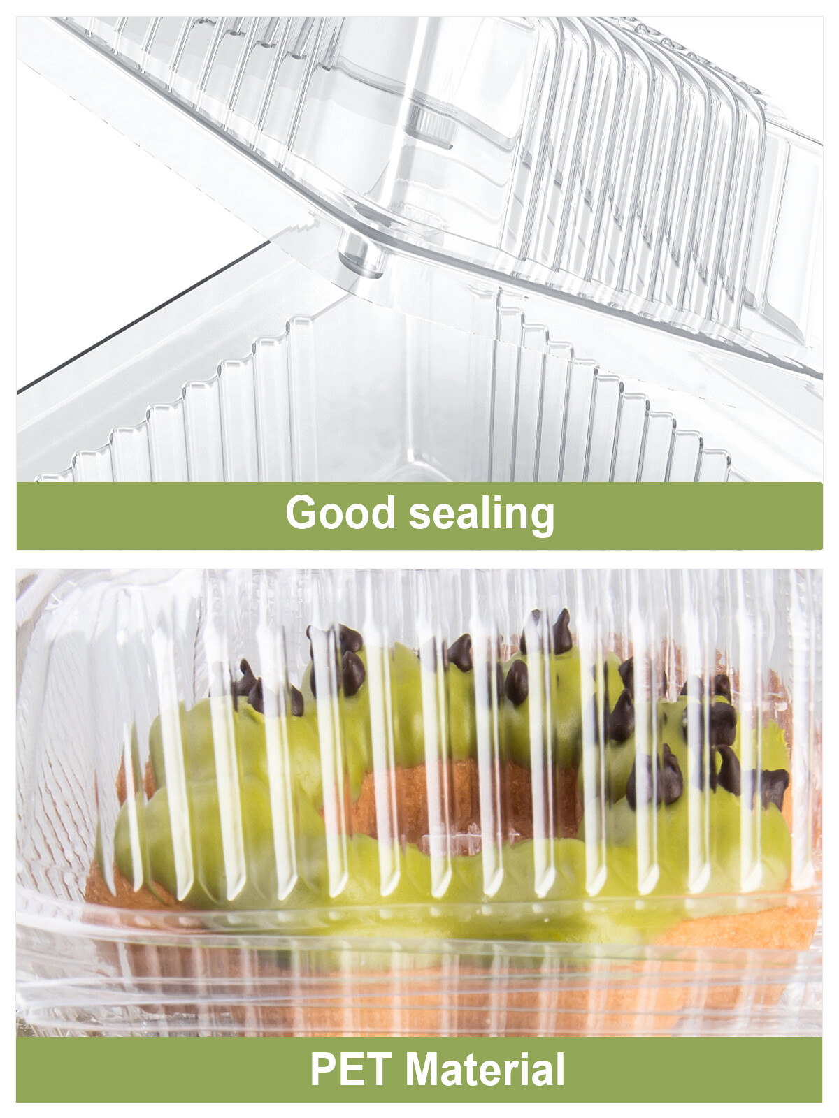 100 Pieces 5.5 inch Single Individual Cake Slice Boxes Dessert Cupcake ...