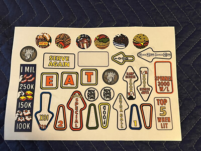 Williams Diner Pinball Machine Playfield Inserts Decal Set | eBay