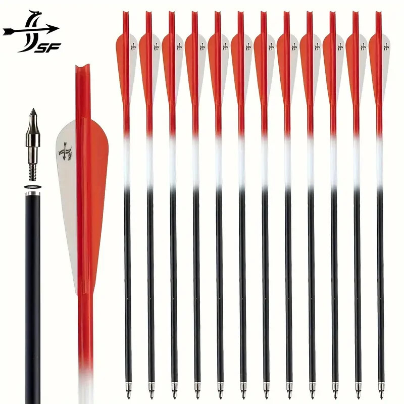 SF Crossbow Bolts 16 18 Inches Carbon Arrows Hunting Archery(Pack of 12 ...